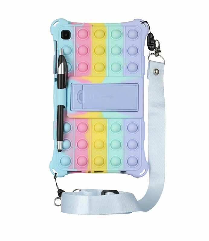 Чехол-подставка для планшета Samsung Tab A7 Lite, T220, T225 под Pop It со стилусом