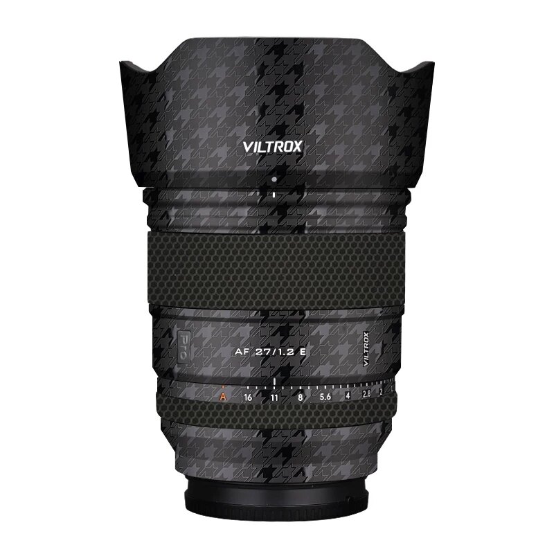 Полное покрытие 3М защитная пленка для объектива Viltrox AF27F1.2 E-разъем, черный узор птицы