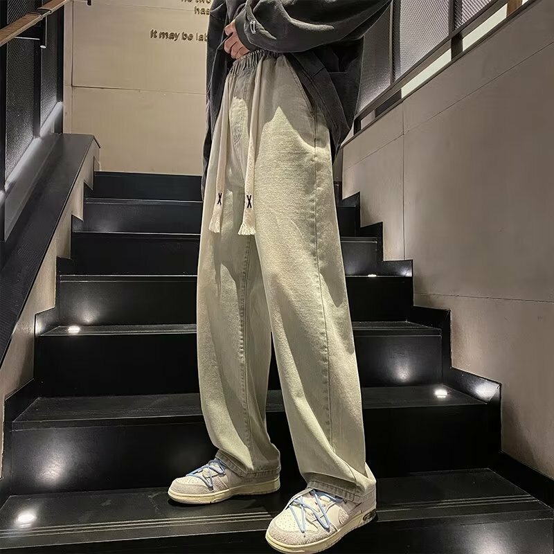 Уличные JYL Джинсы Мужские Трендовые Летние Новые Хип-Хоп Таперд Гонконгские Деним, Размер_5XL