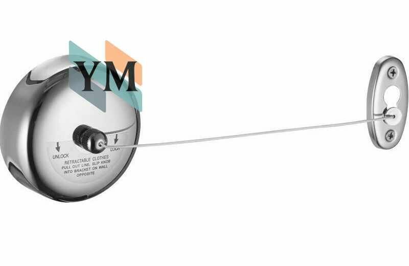 Бельевая веревка вытяжная с фиксатором, сушилка для одежды настенная, нейлоновая нить 2.8 метра