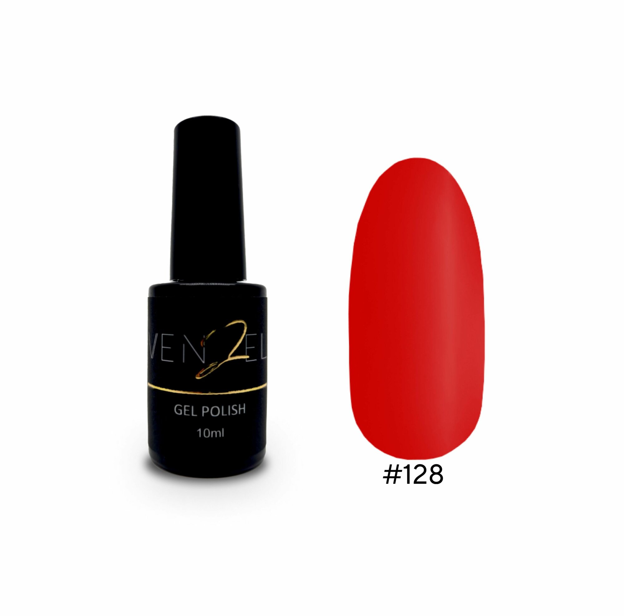 Venzel-128 красный яркий гель-лак для ногтей плотный 10ml