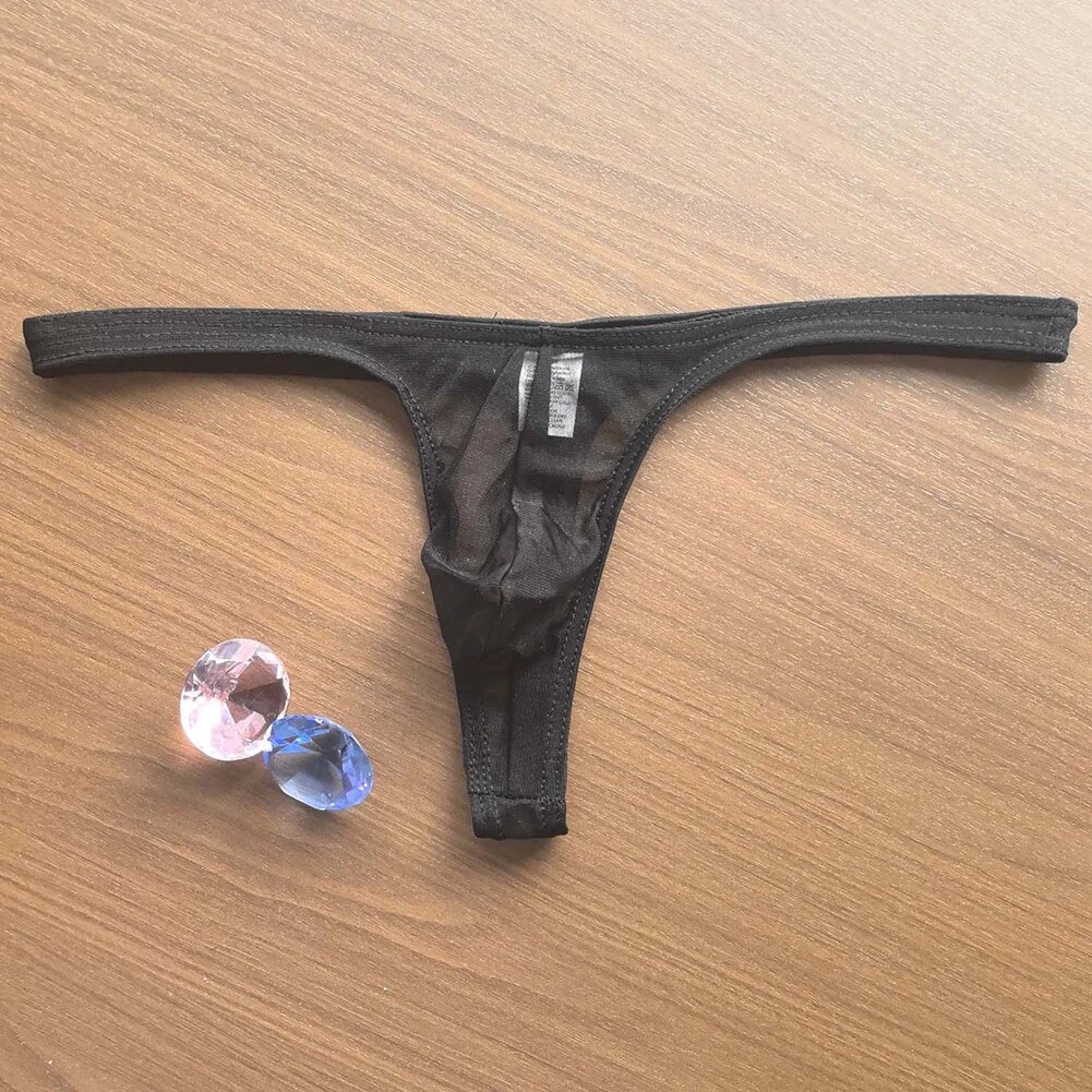 Мужские сексуальные трусы, сетчатое прозрачное сексуальное мужское нижнее белье, горячее нижнее белье с низкой посадкой, сексуальные сетчатые дышащие трусы, трусики унисекс М, Черный, Black