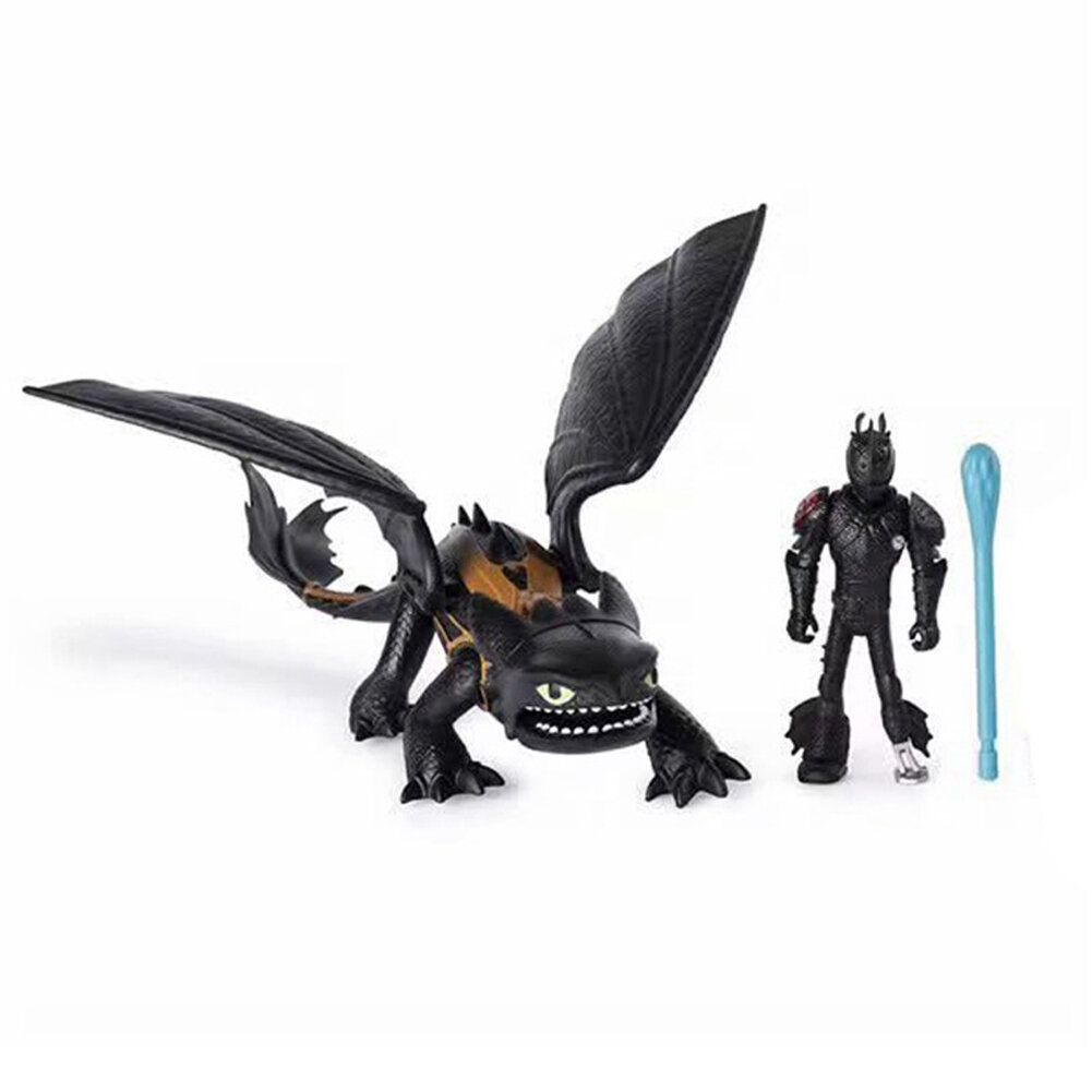 Dragon Chaser 3 Черно-белый дракон Беззубик Ночь Качающиеся крылья Ручная модель