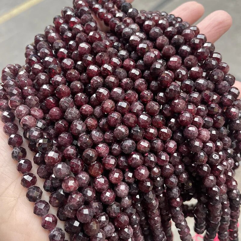 PANGEM-бусины из натурального граната, 4 мм, 6 мм, 8 мм, 9 мм, круглые бусины из драгоценного камня с кристаллами, свободные бусины для ювелирных изделий своими руками, 15,5 дюйма