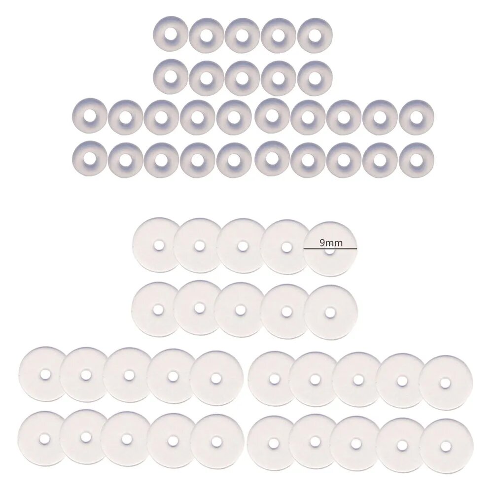 60шт Силиконовых лечебных дисков для пирсинга без вытягивания для выпуклости 3/5/7/9 мм