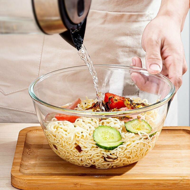Высокотемпературная стеклянная миска и миска для теста для замеса, большая миска для домашнего использования для выпечки, взбивания яиц, смешивания крема и замеса теста
