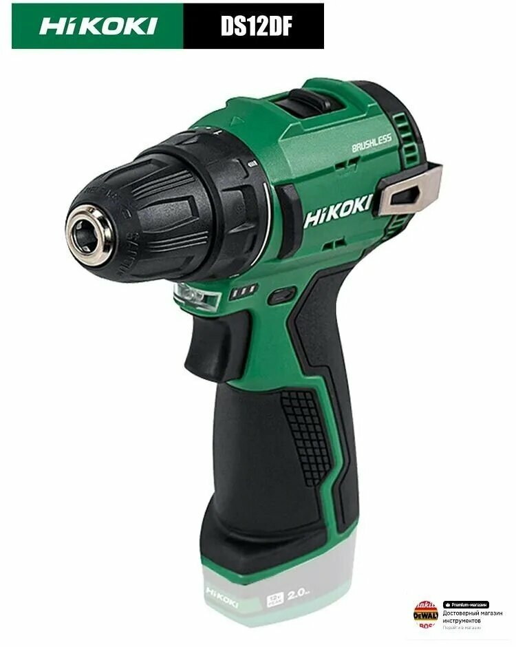Дрель-шуруповерт аккумуляторная бесщеточный HiKOKI DS12DF, BRUSHLESS шуруповерт 35 Hм, 12 В, 0-500/1600 об/мин, без АКБ и ЗУ