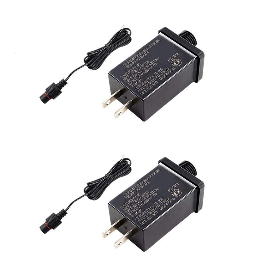 Адаптер питания 12 В, 2 шт, для светодиодных гирлянд