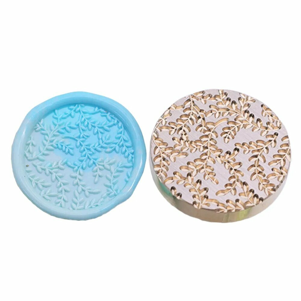 Штамп для сургучной печати, круглый, диаметр 25 мм, из латуни с золочением