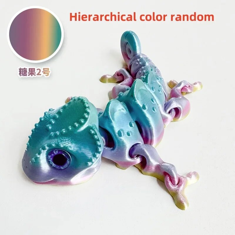 3D-печать фигурки хамелеона, многосуставные подвижные имитационные глаза для домашних аксессуаров, детские игрушки, подарок, украшение для гостиной