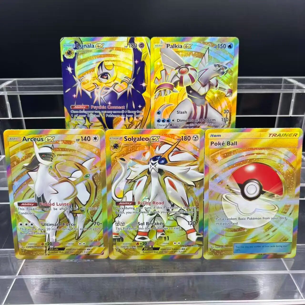 Коллекционная карта TAKARA TOMY Lunala Arceus Solgaleo Palkia ex style1-5pcs