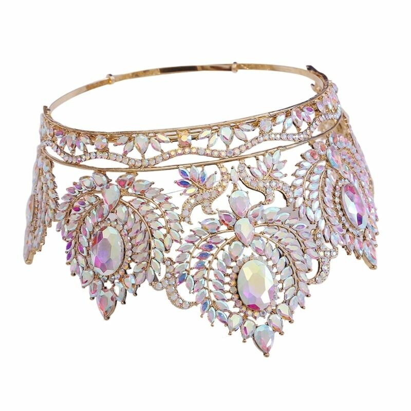 Корона для подиума в стиле барокко-KC Gold с бриллиантами AB, регулируемый стиль