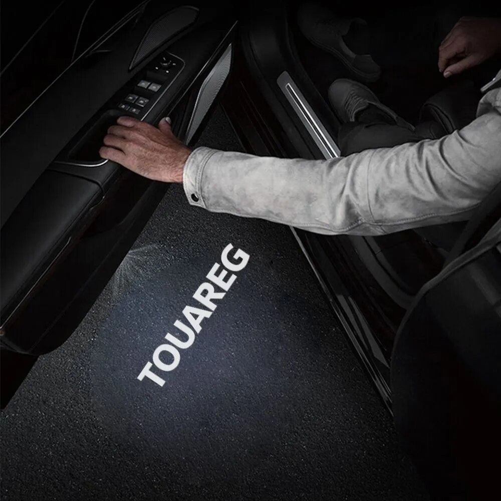 2 шт. для VW Touareg 7L 2003-2010 RLine R line автомобильные дверные фонари с логотипом проектор, Лого Принадлежности, Фольксваген Пассат Туарег