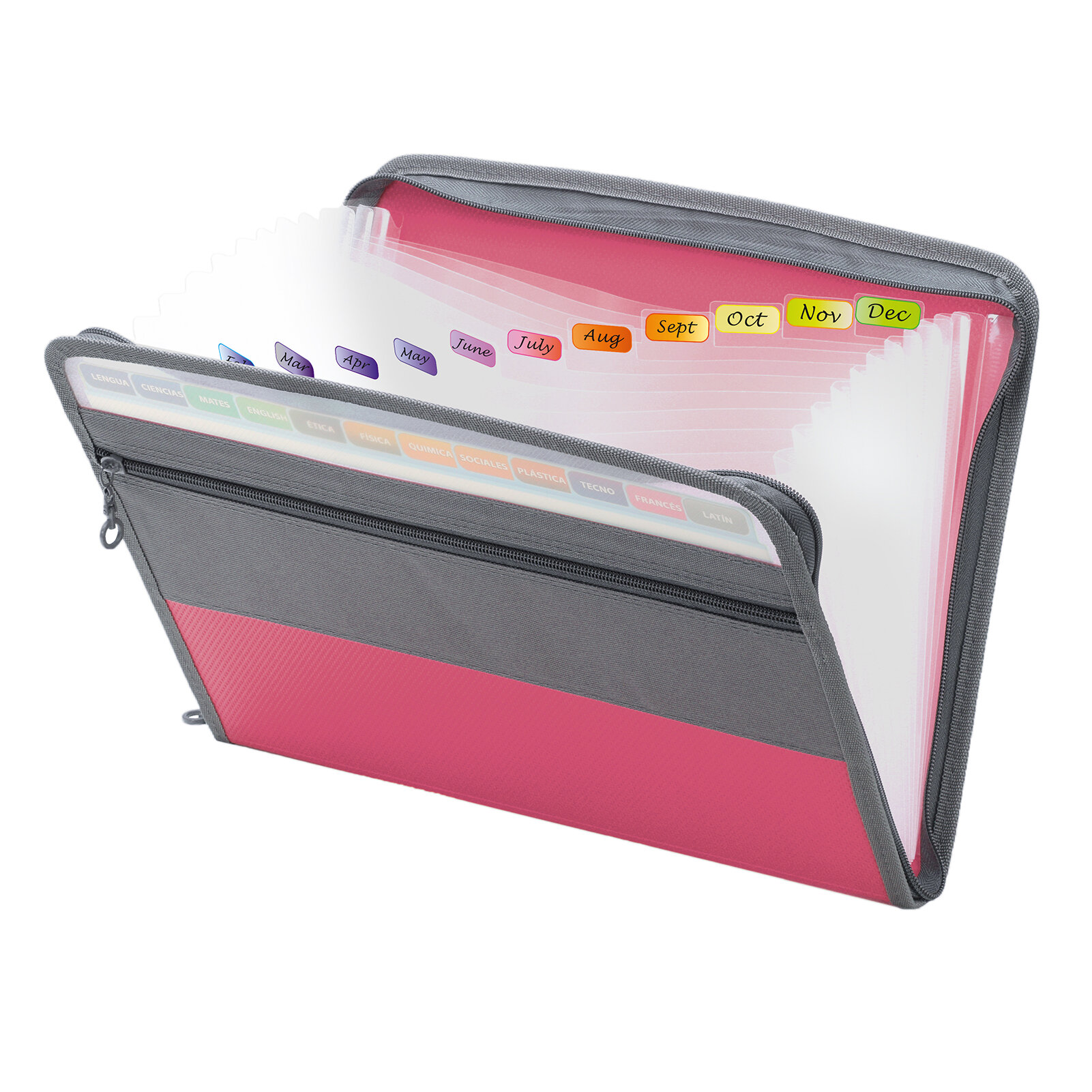 Развивающаяся папка для документов 13 карманов мини-органайзер радужный цвет аккордеонные папки с клеевыми пустыми этикетками и зippersким закрыванием портативный размер A4 файловый ящик для хранения документов на столе для купонов счетов 1 шт