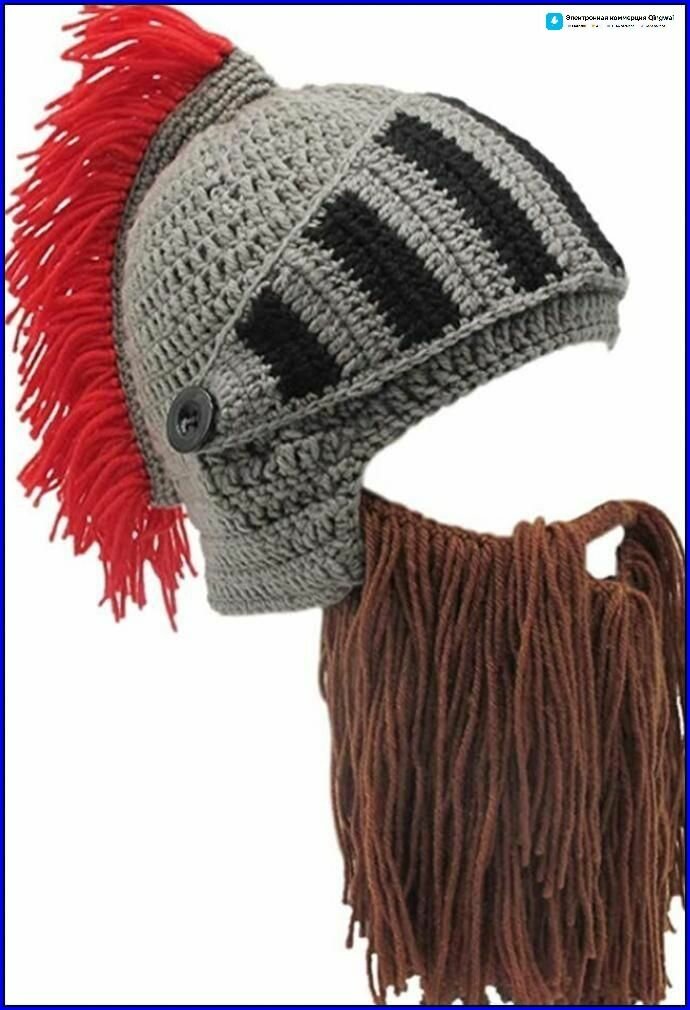 Мужская шерстяная шапка ручной работы вязаная шапка