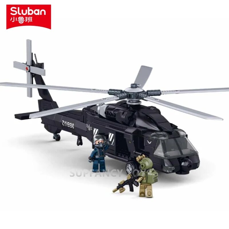 SLUBAN 382 деталей военный вертолет Z-20