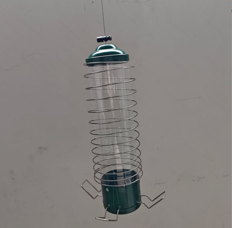 Comedero de pájaros para exteriores a prueba de ardillas para colgar comederos de semillas de pájaros silvestres de metal para Bluebird Cardinal Finch Gorrión Blue Jay