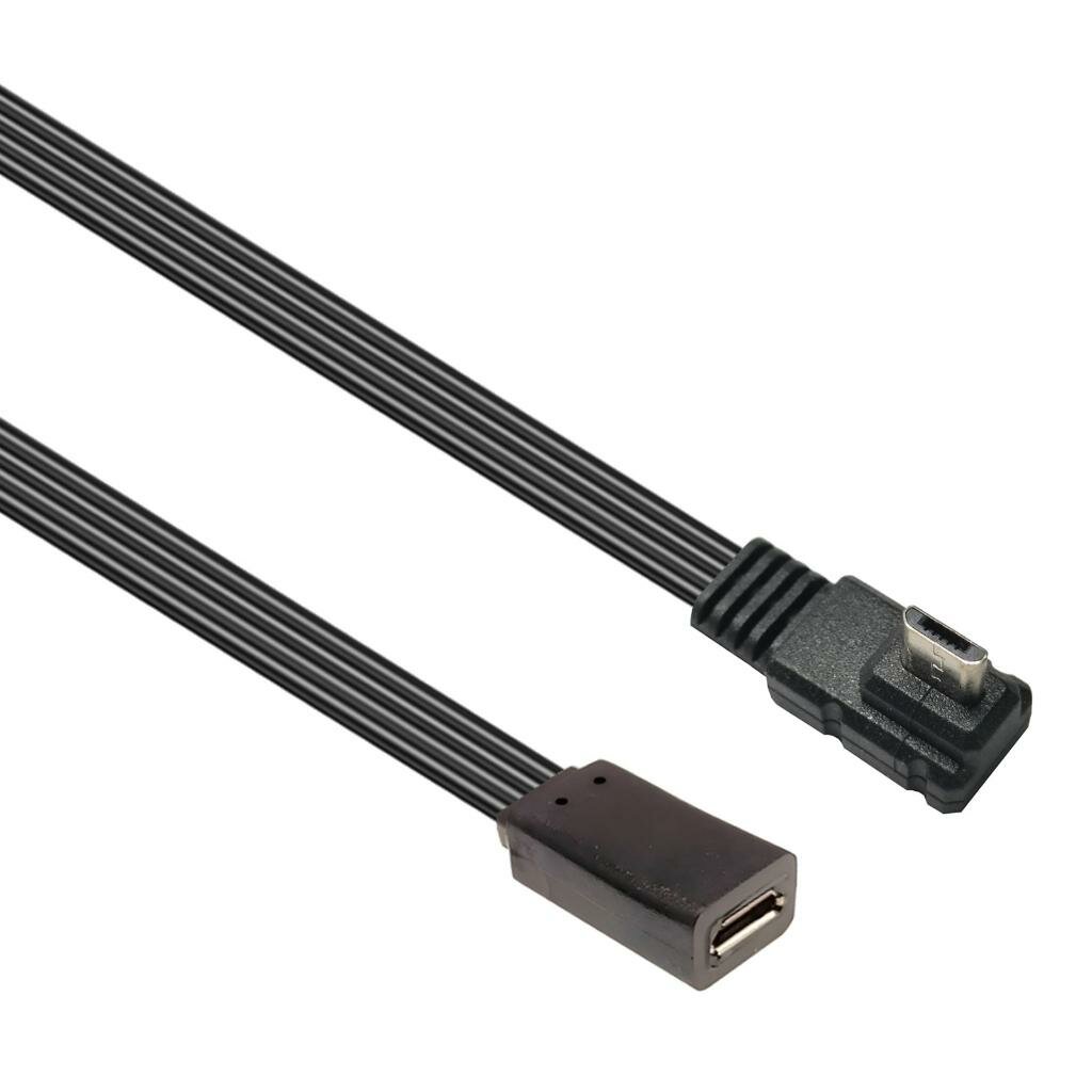 Гибкий плоский USB-удлинитель с угловым разъемом, 10cm - От V8RI к V8F