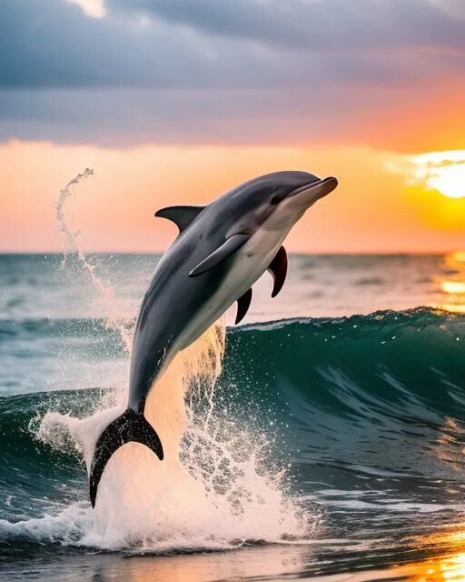 Алмазная Картина "дельфин" 5D Круглый Бриллиант 40х50 См.