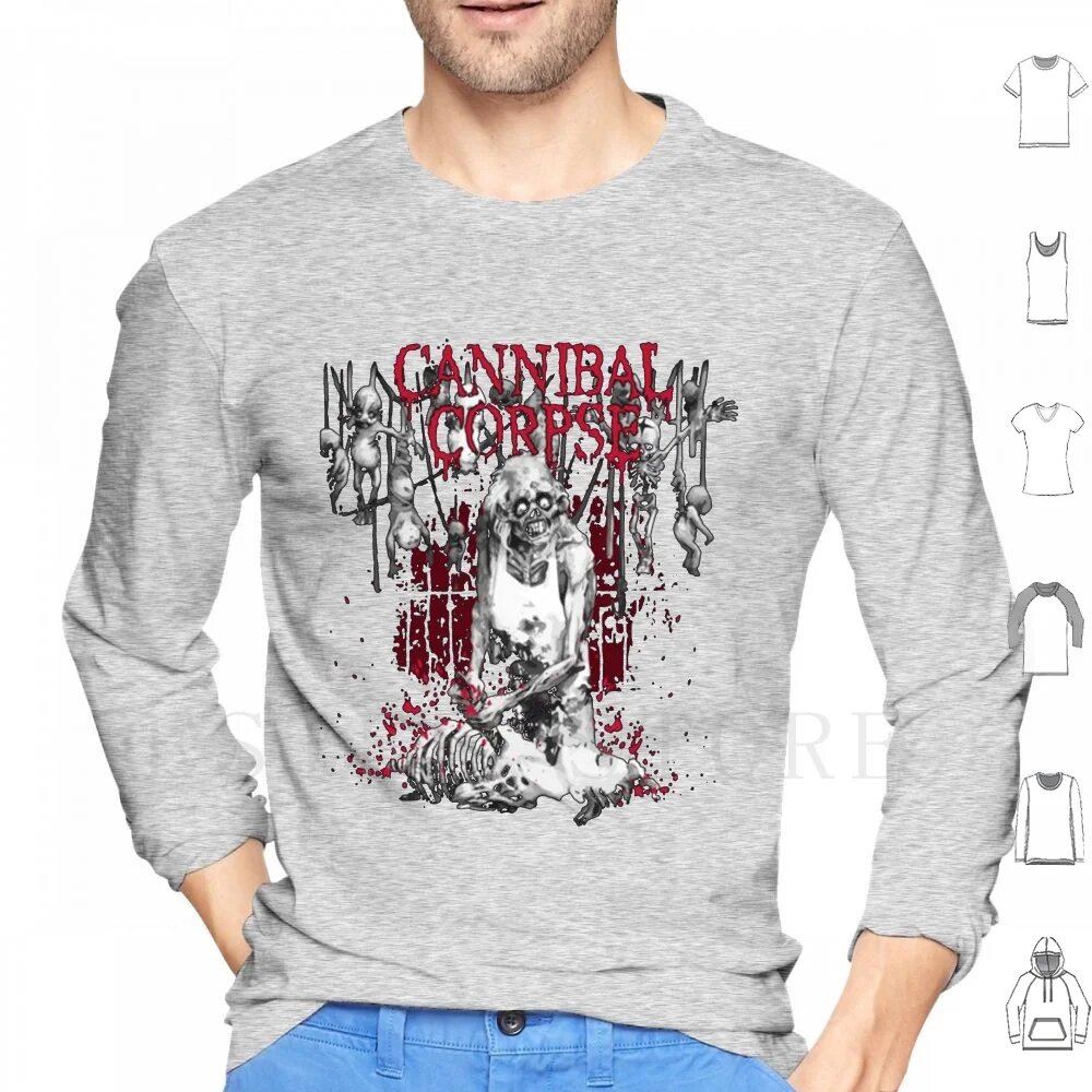 Толстовка мужская Cannibal Corpse серая, M, длинный рукав