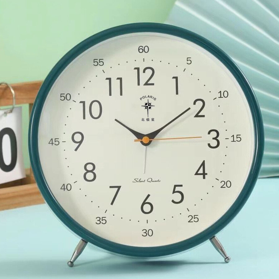 Бесшумные большие часы с будильником Polaris для спальни, гостиной, дома, креативные простые настольные часы для студентов и пожилых людей