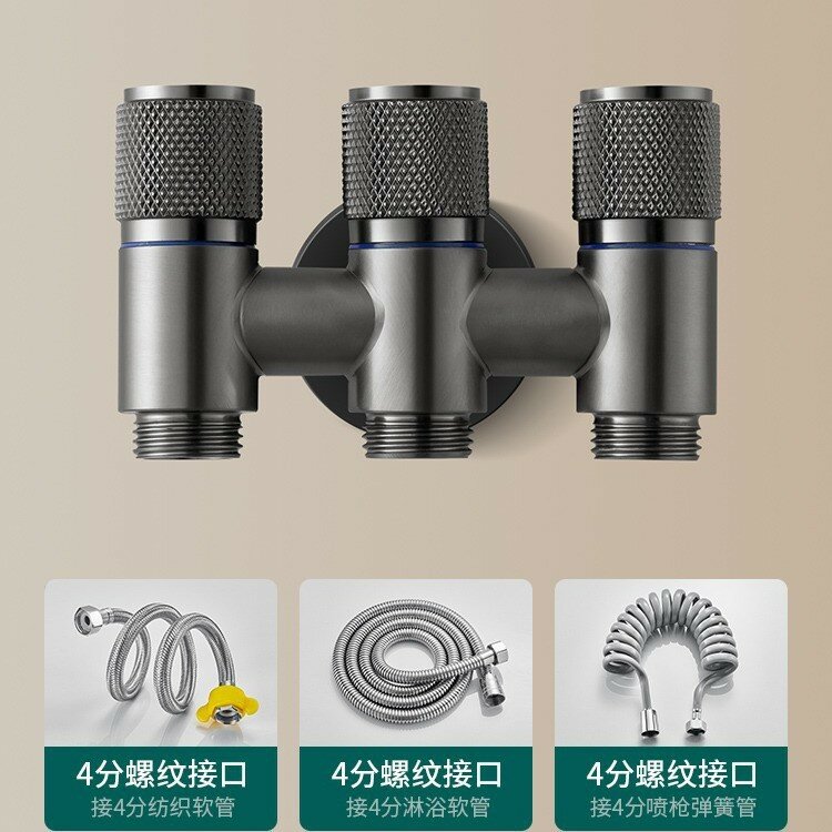 Клапан с одним входом и тремя выходами из меди, трехходовой смеситель, трехходовой водораспределительный клапан, смеситель для стиральной машины с тремя клапанами