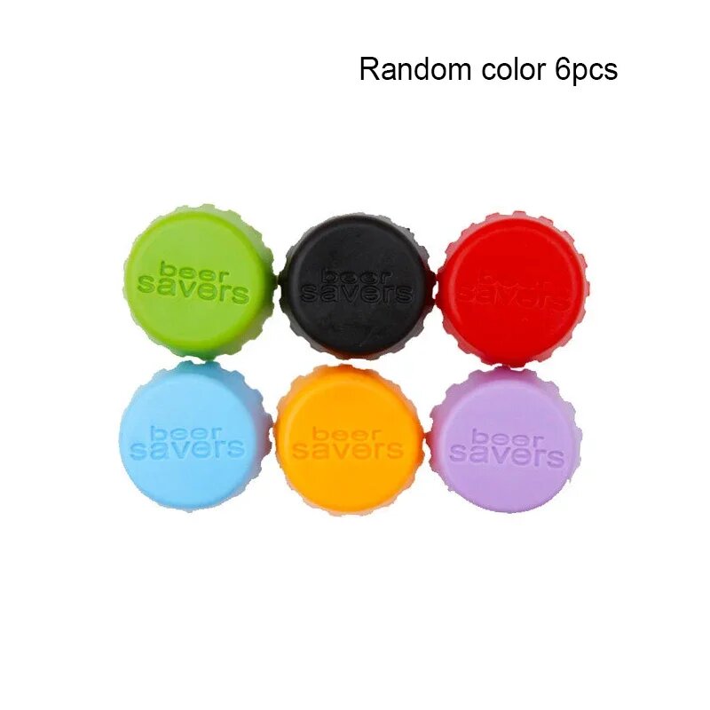 Силиконовые колпачки для бутылок 6 шт. Random color 6pcs