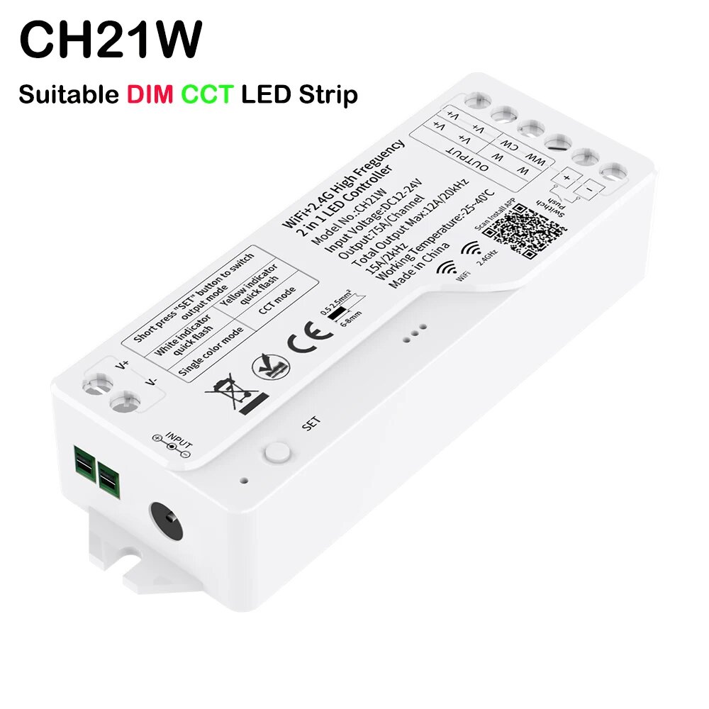 Xnbada RGB-контроллер 2.4G WIFI CH21W CH31W для светодиодной ленты 12-24В