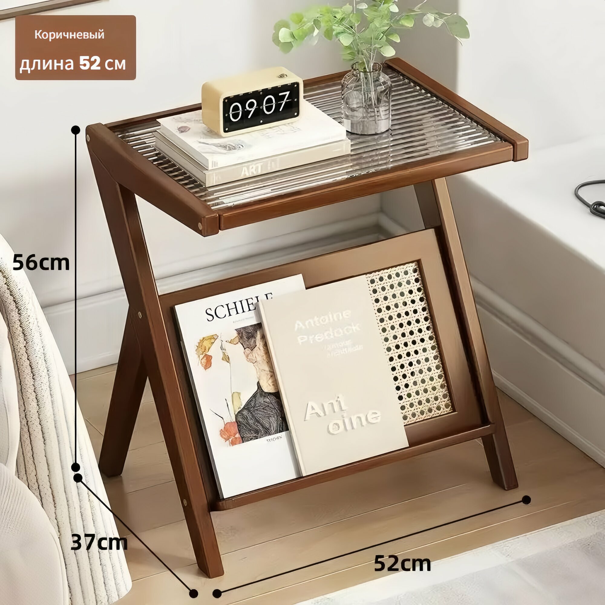 Полка у кровати в спальне, маленький столик для дивана, Тумба, 45х37х56 см