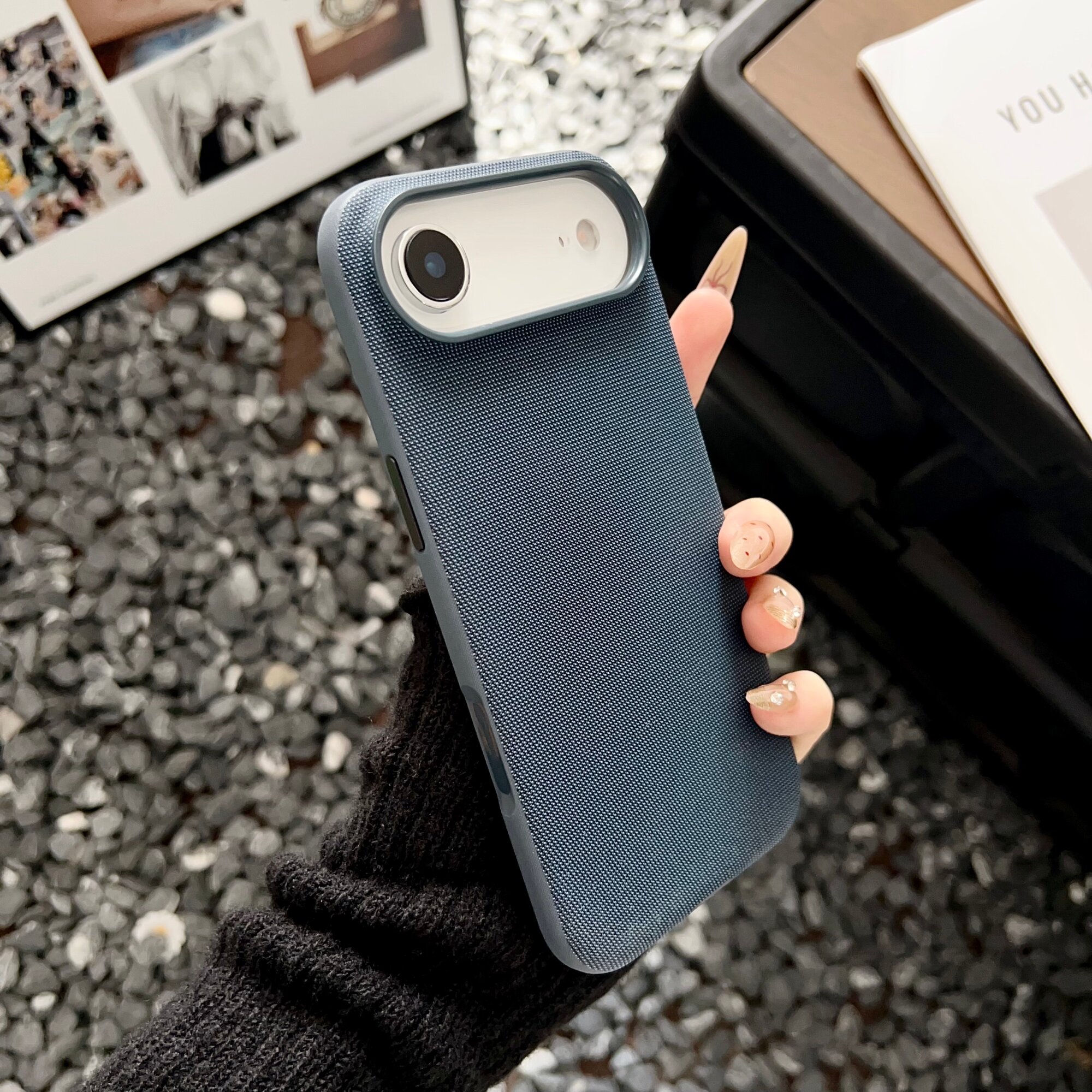 Чехол для Apple iPhone 17 Air / Айфон 17 Air, soft touch, чехол-кардиомонитор, искусственная кожа, поликарбонат (PC), защита камеры, ударопрочный, усиленные углы, Apple, Apple iPhone 17 Air , blue,