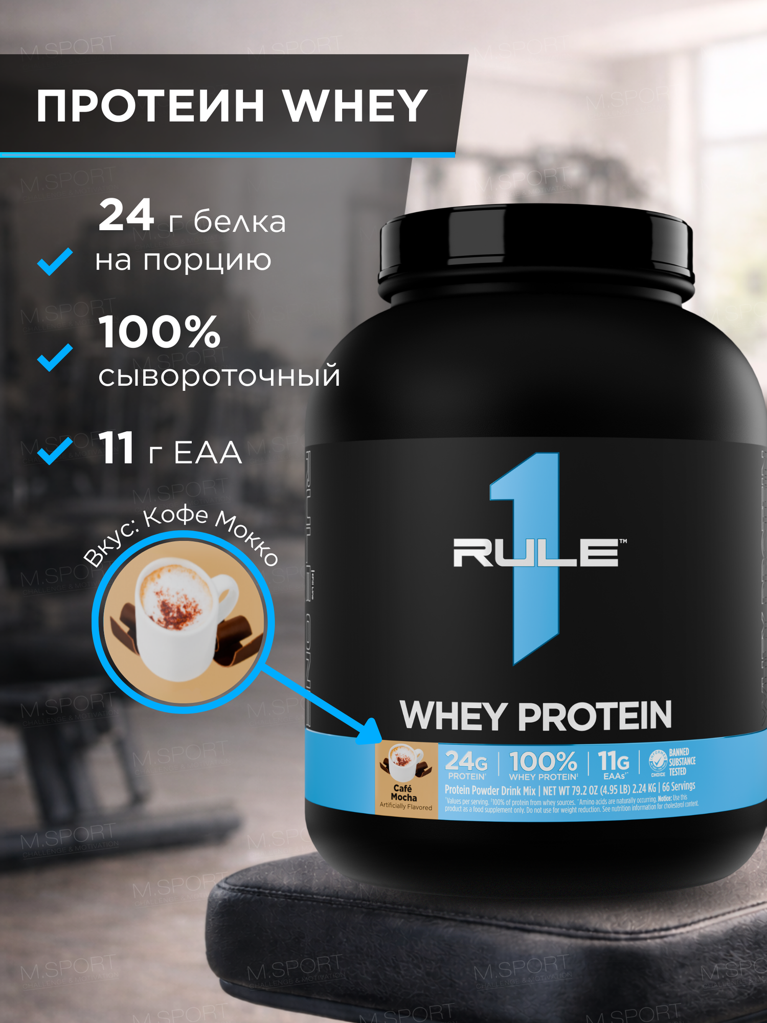Сывороточный протеин Рул 1 Вей 2240 гр Кофе мокко / Rule One Whey Protein
