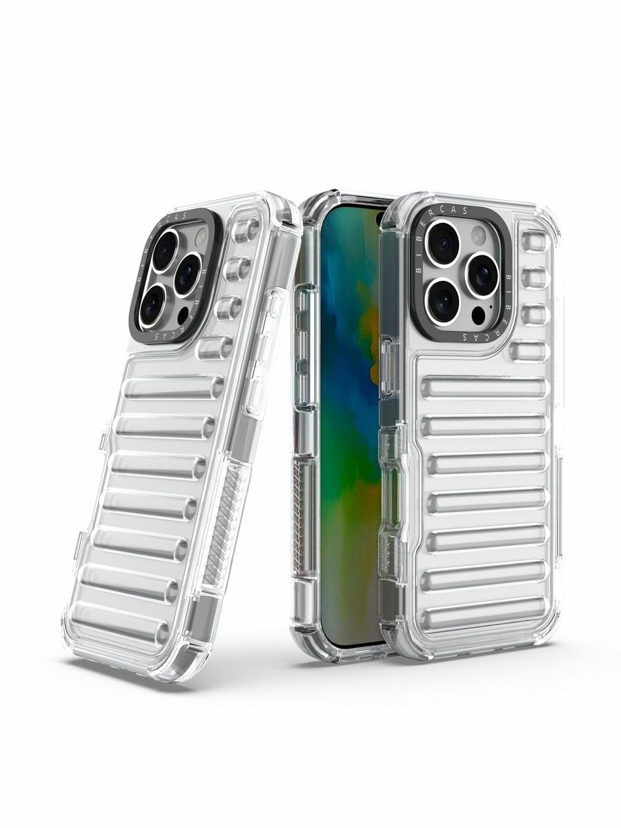 Противоударный прозрачный чехол Ridge Case для iPhone 16 Pro белый