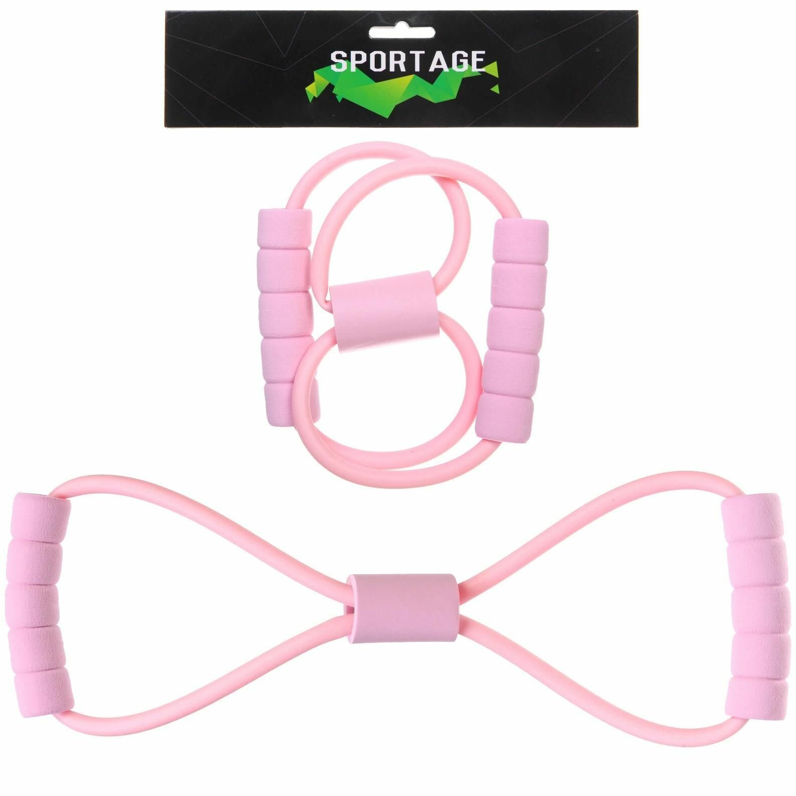 Эспандер Sportage трубчатый "Индиго" нагрузка 4,5-6,8 кг, розовый
