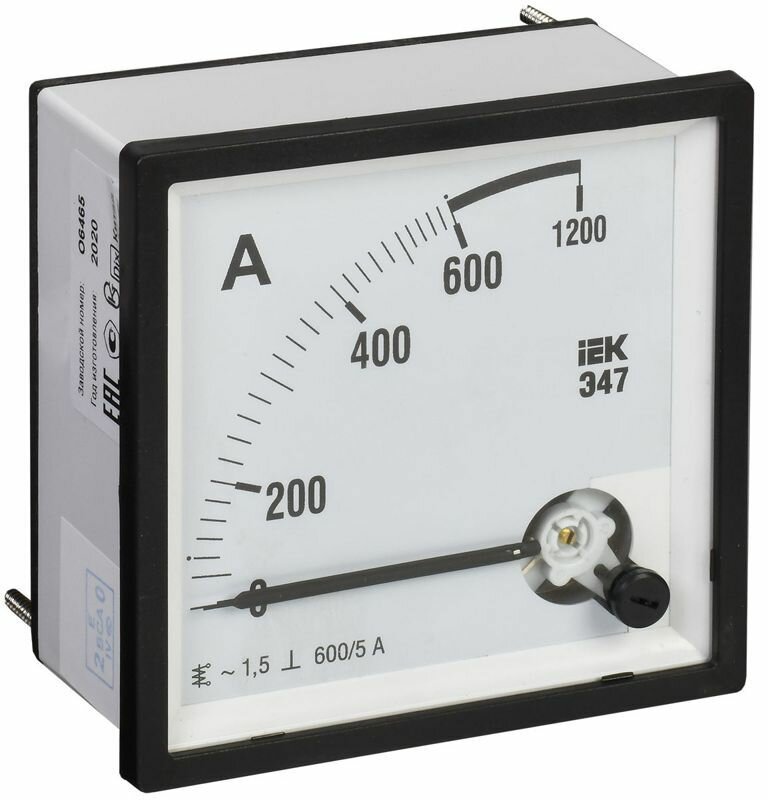 Амперметр IEK Э47, 72х72 мм, 600/5А, класс точности 1.5