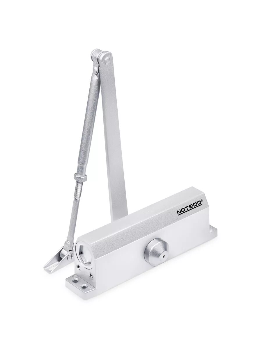 Доводчик дверной NOTEDO DC-180 легкий характер, до 180 кг, цвет Серебро