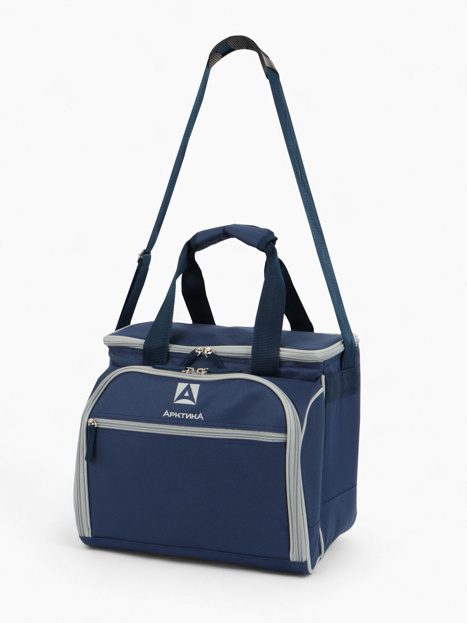 Термосумка с набором посуды для пикника на 3 человека, объём 13.5 л, синяя