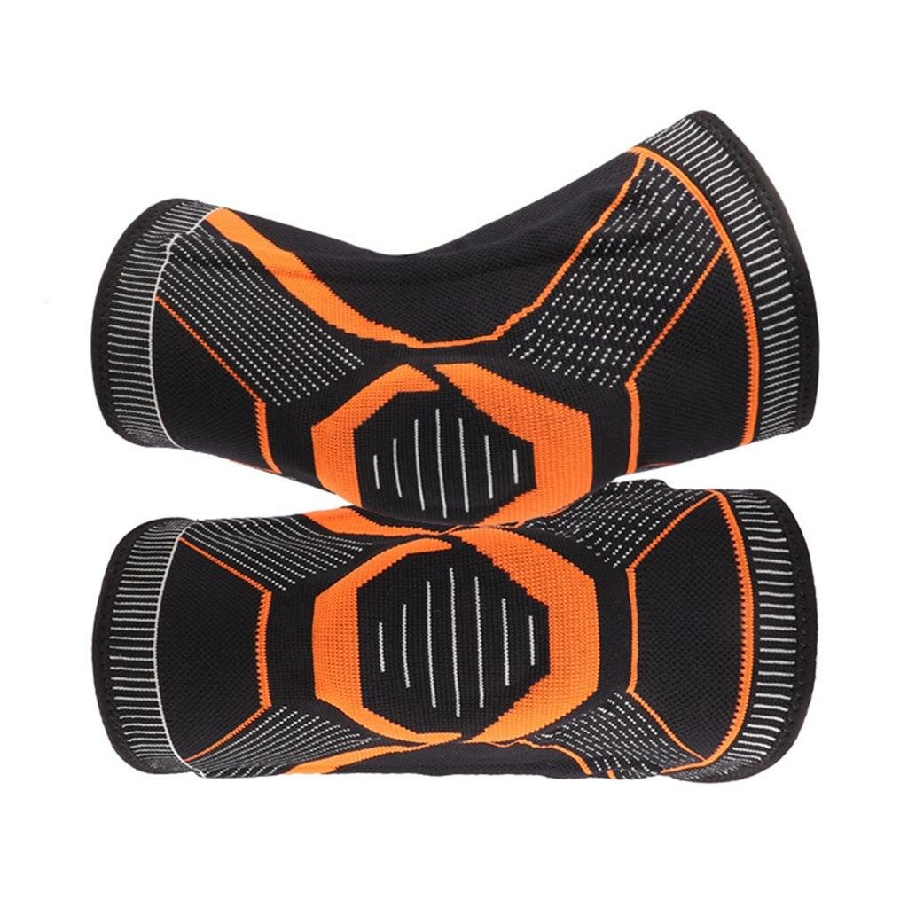 Компрессионный наколенник, Черный и оранжевый - M