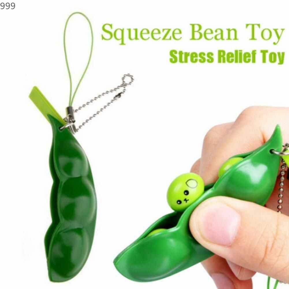 Декомпрессионный брелок в виде горошины, антистрессовая игрушка для попкорна, детская игрушка из эдамаме