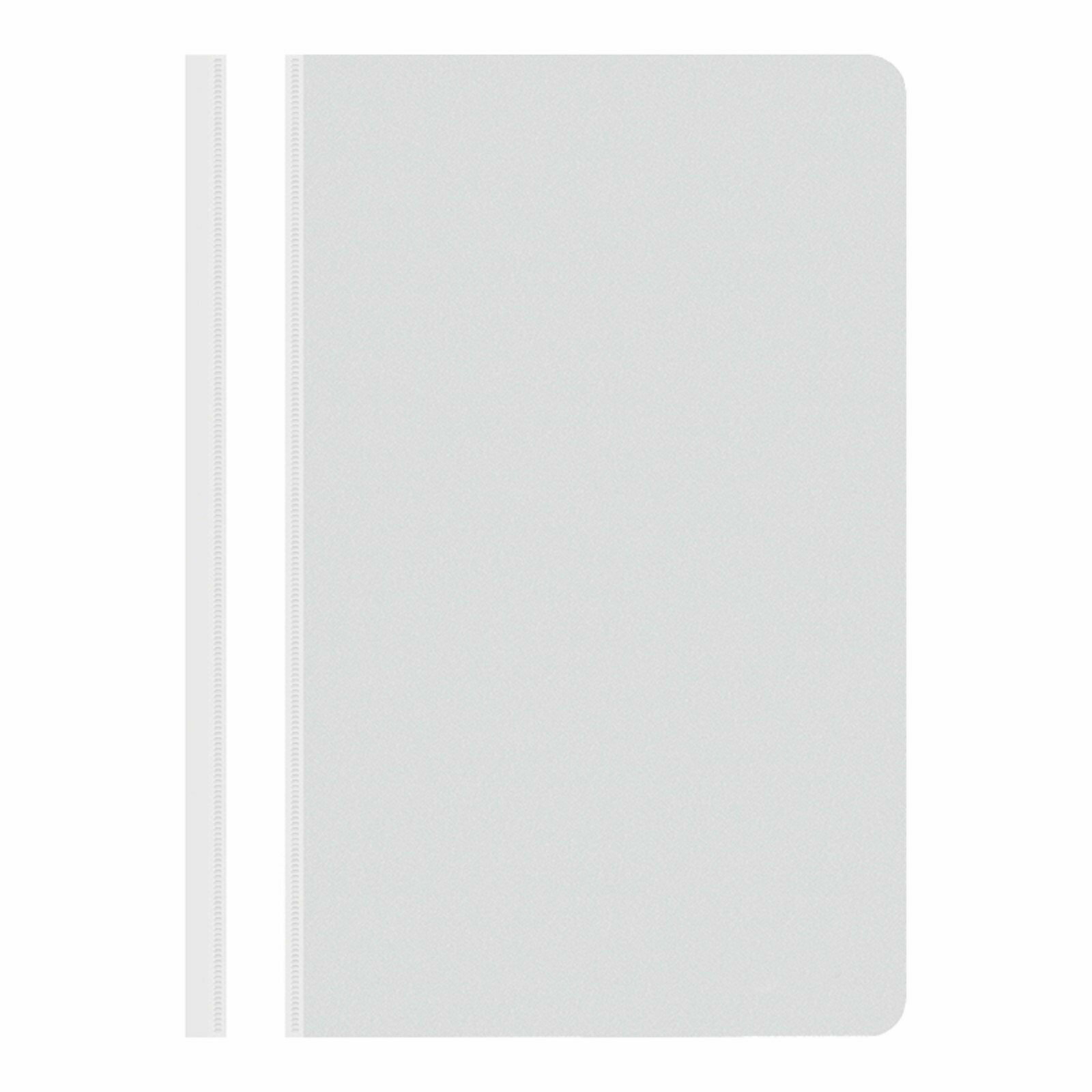 Папка-скоросшиватель А4, 120 мкм, белая, прозрачный верх, цвет: белый, 50 шт.