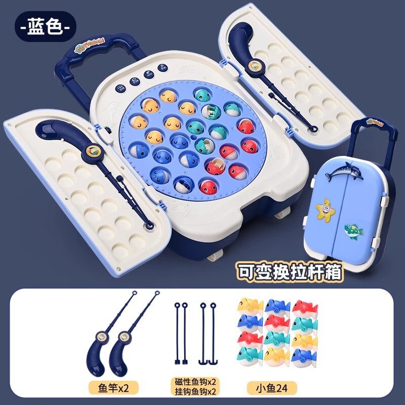 Детский рыболовный набор с магнитами, дорожный рыболовный ящик, обучающая музыкальная световая рыболовная сумка, оптовая игрушка