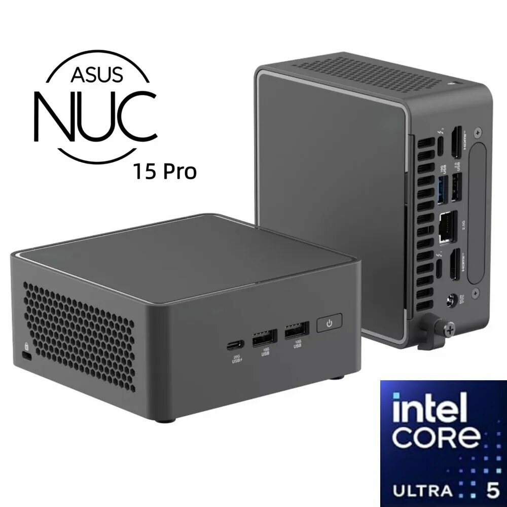 ASUS Мини-ПК (Intel Core Ultra 5 225H, RAM Отсутствует, SSD 50 ГБ, Intel Arc Graphics, Без ОС), черный