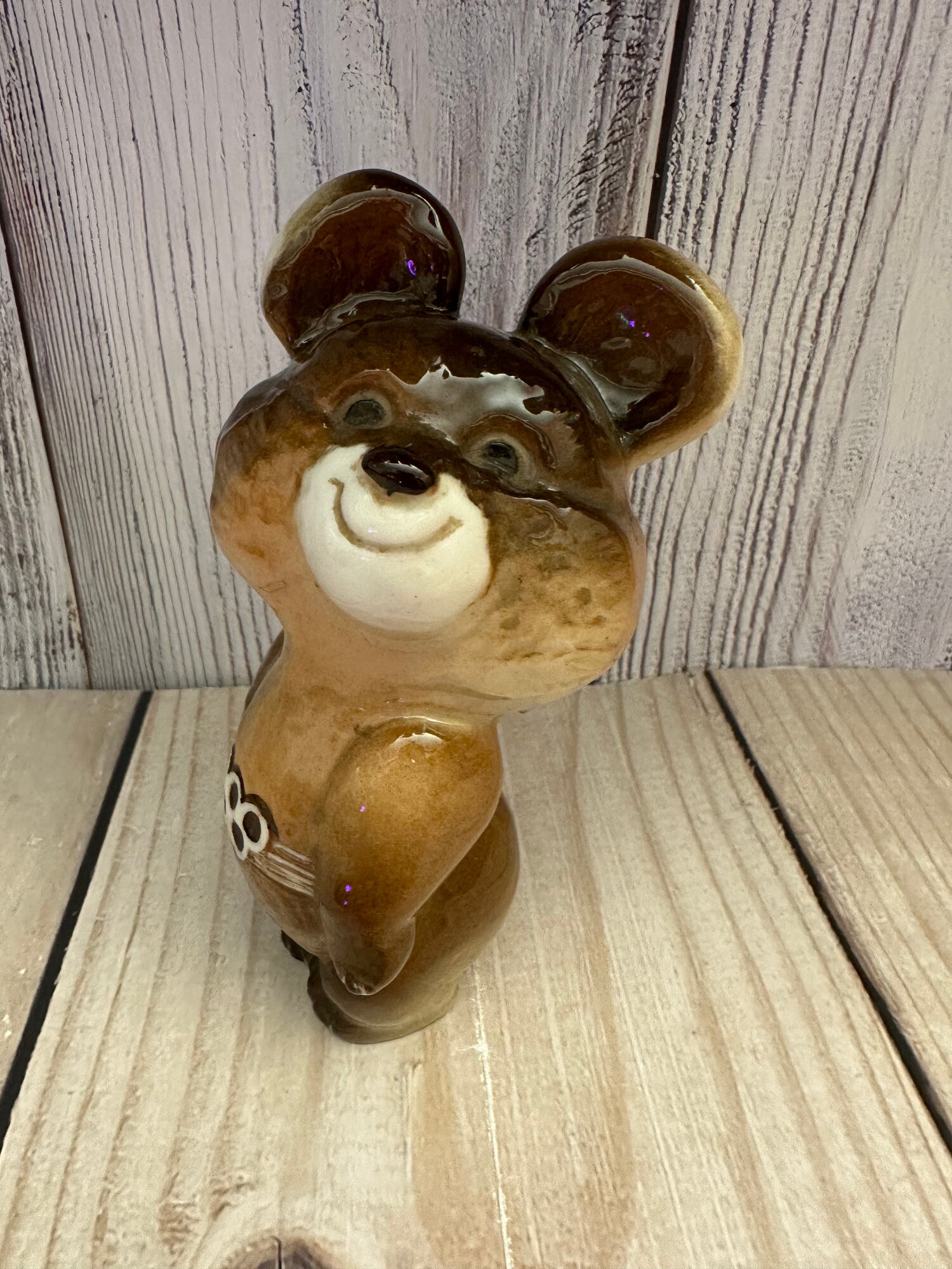 Статуэтка Олимпийский мишка Лфз 80 годы винтажная шикарная