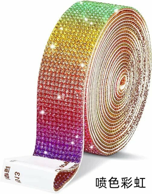 Бриллиантовая лента из страз 4 Row (8mm), colorful
