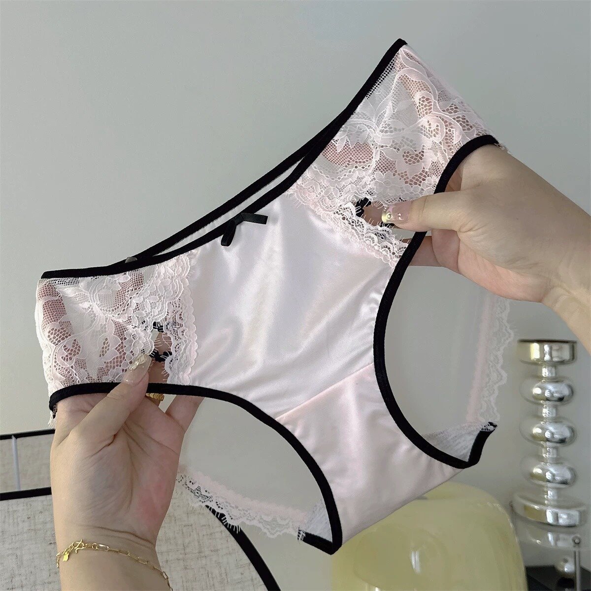 Новые простые однотонные женские трусики, новые трусики с кружевным краем, дышащие трусики, кружевные трусики
