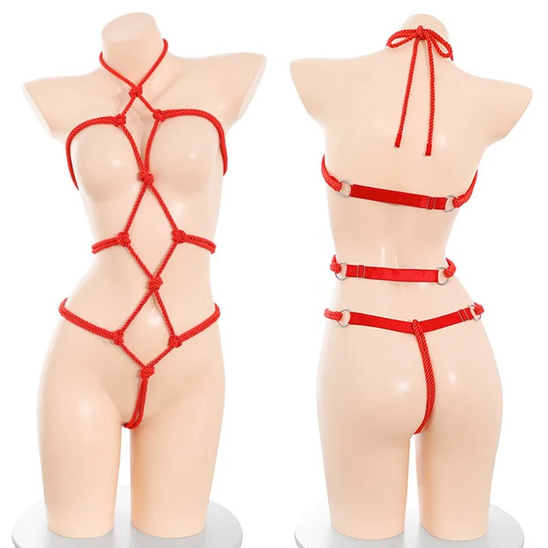 Горячие сексуальные заключенные боди для ролевых игр, женское сексуальное женское белье Красный, Red