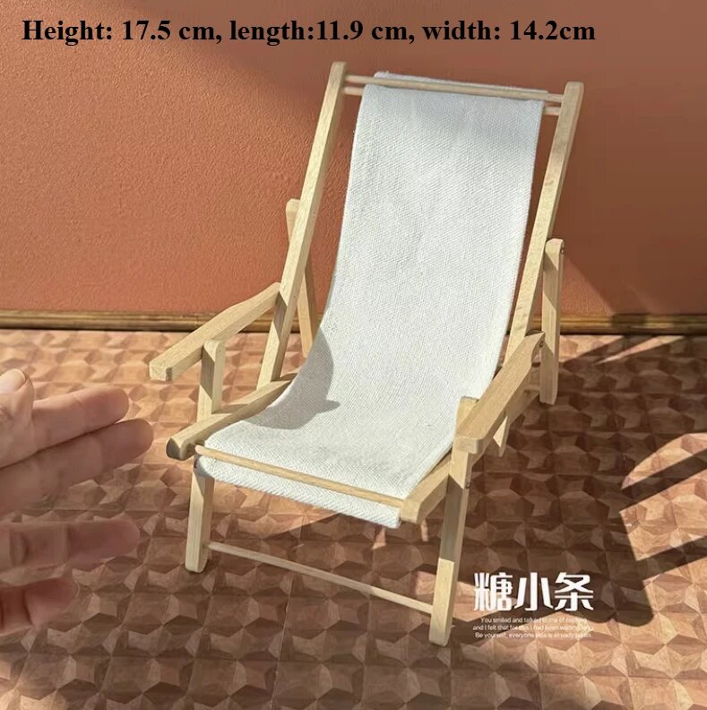 Мини-стул из ореха 1/6 для Ob11 folding chair-3pcs