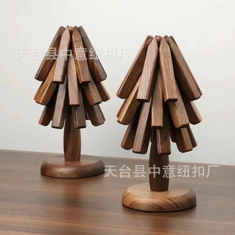 Черный орех, мат из массива дерева, теплоизоляционный мат, декор для обеденного стола, теплоизоляционный мат в форме дерева, антиожоговый теплоизоляционный мат, креативный маленький деревянный теплоизоляционный мат