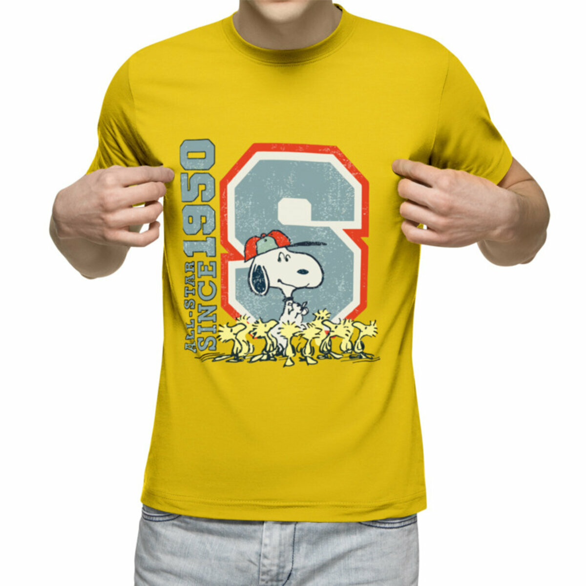 Мужская футболка «Снупи-Snoopy» (желтый, L)