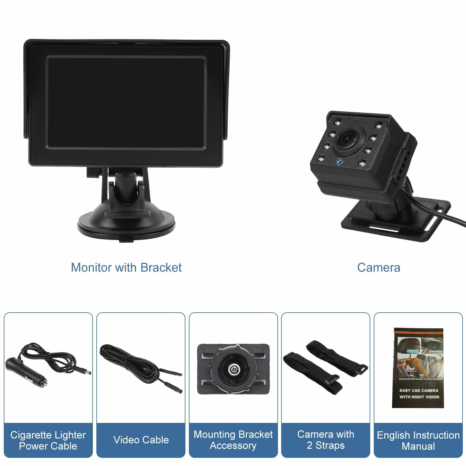 Детский видеомонитор для автомобиля, 4.3 дюйма