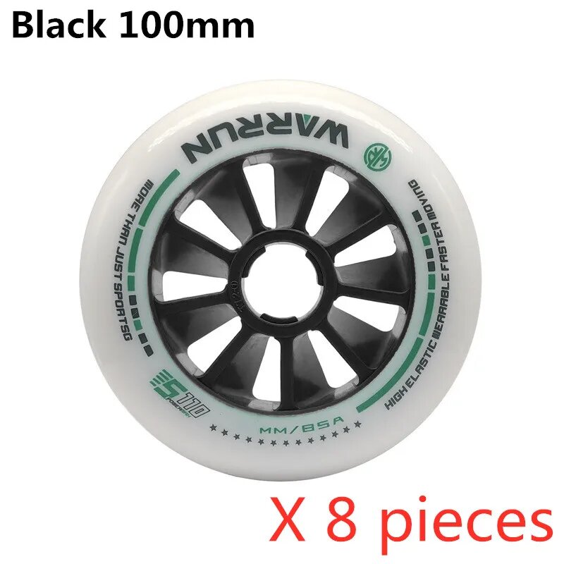 WARRUN колёса для роликовых коньков 85A чёрные/синие/красные Черный, 8 Black 100mm